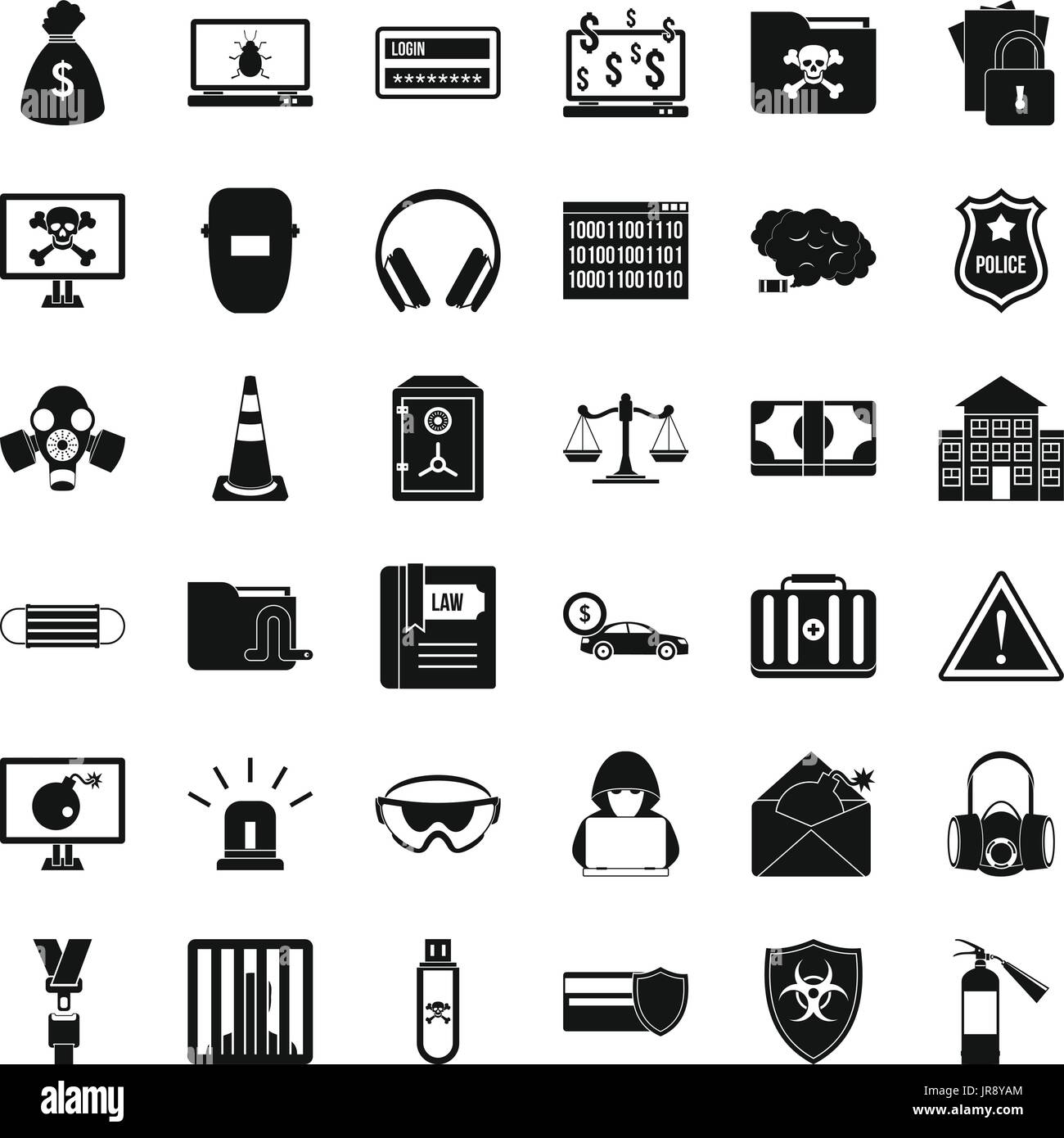 Spam virus icons set, simple style Stock Vector Image & Art - Alamy