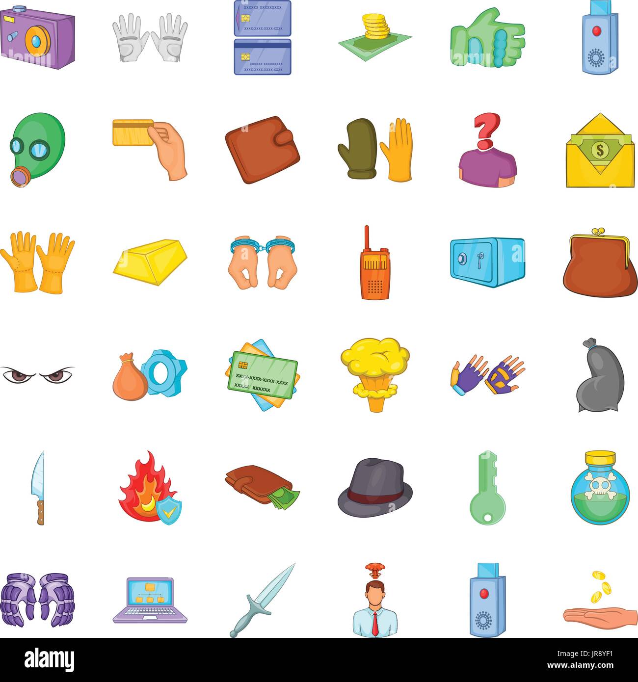 Danger crime icons set, cartoon style Stock Vector Image & Art - Alamy