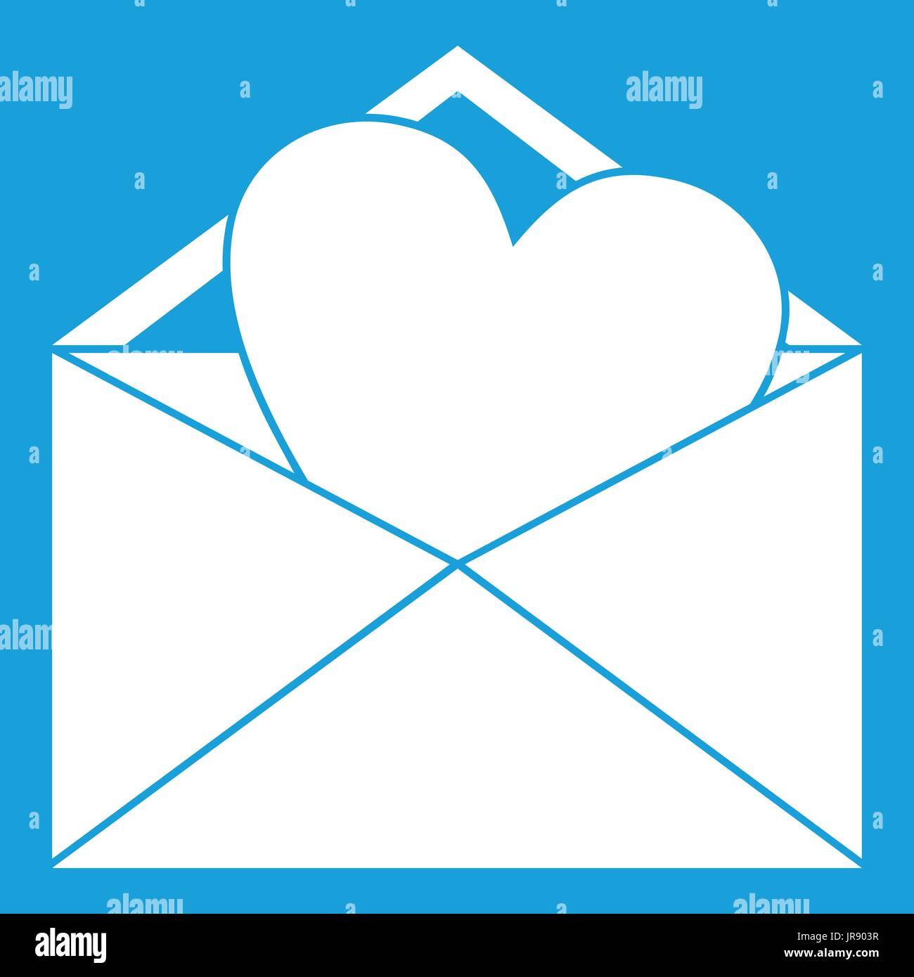 Open envelope with heart icon white Stock Vector Image & Art - Alamy