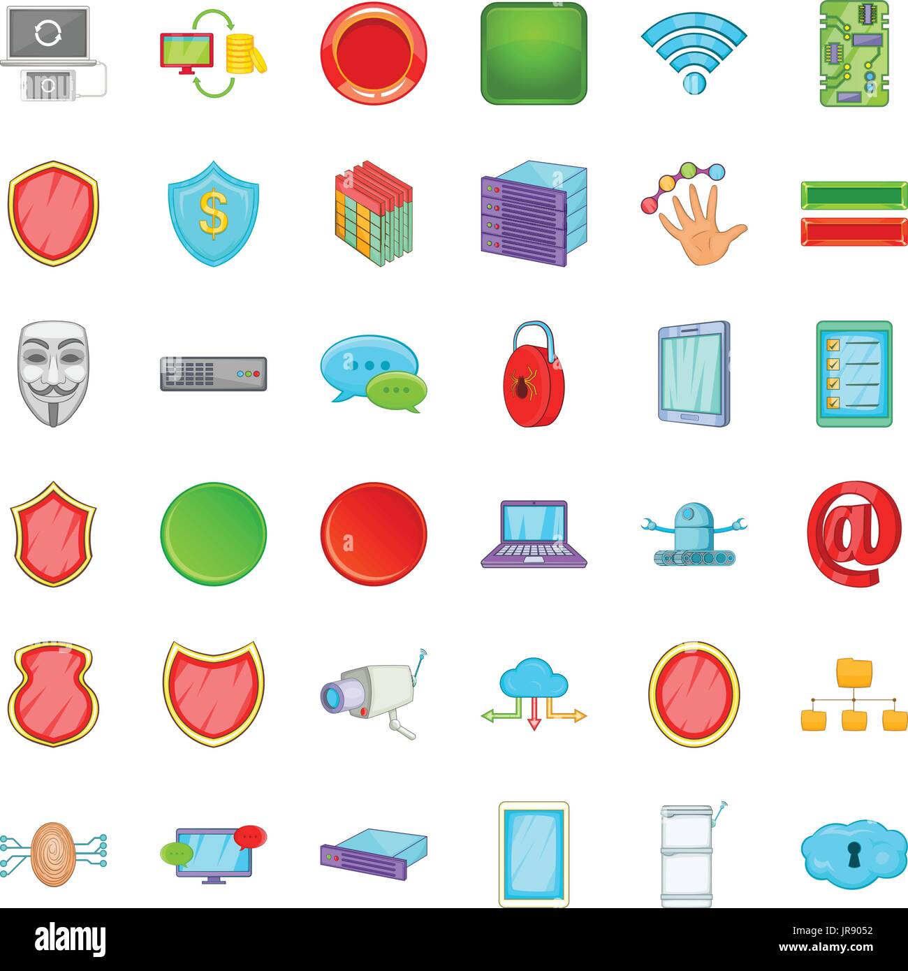 Cyber security icons set, cartoon style Stock Vector Image & Art - Alamy