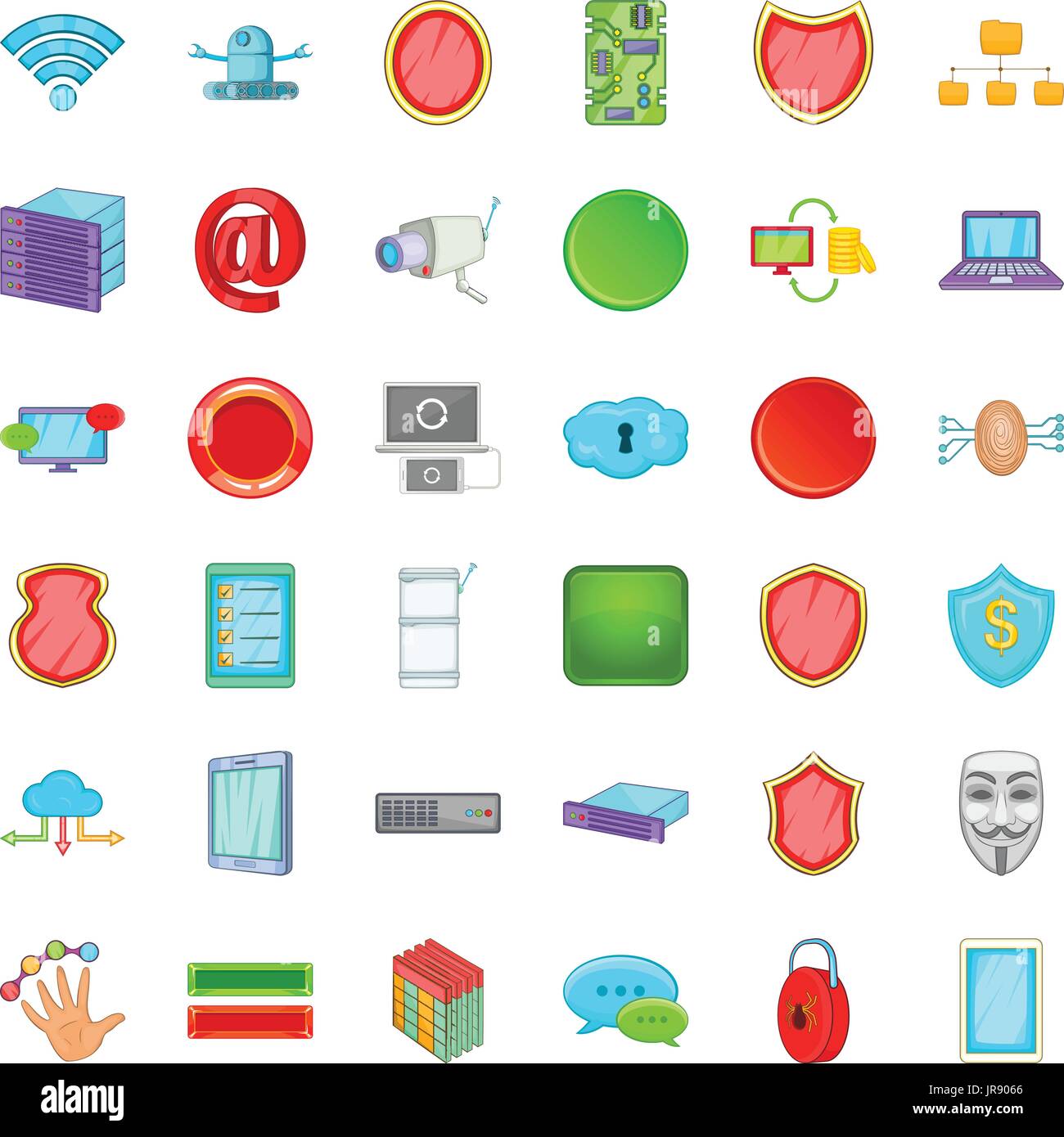 Cyber protection icons set, cartoon style Stock Vector Image & Art - Alamy