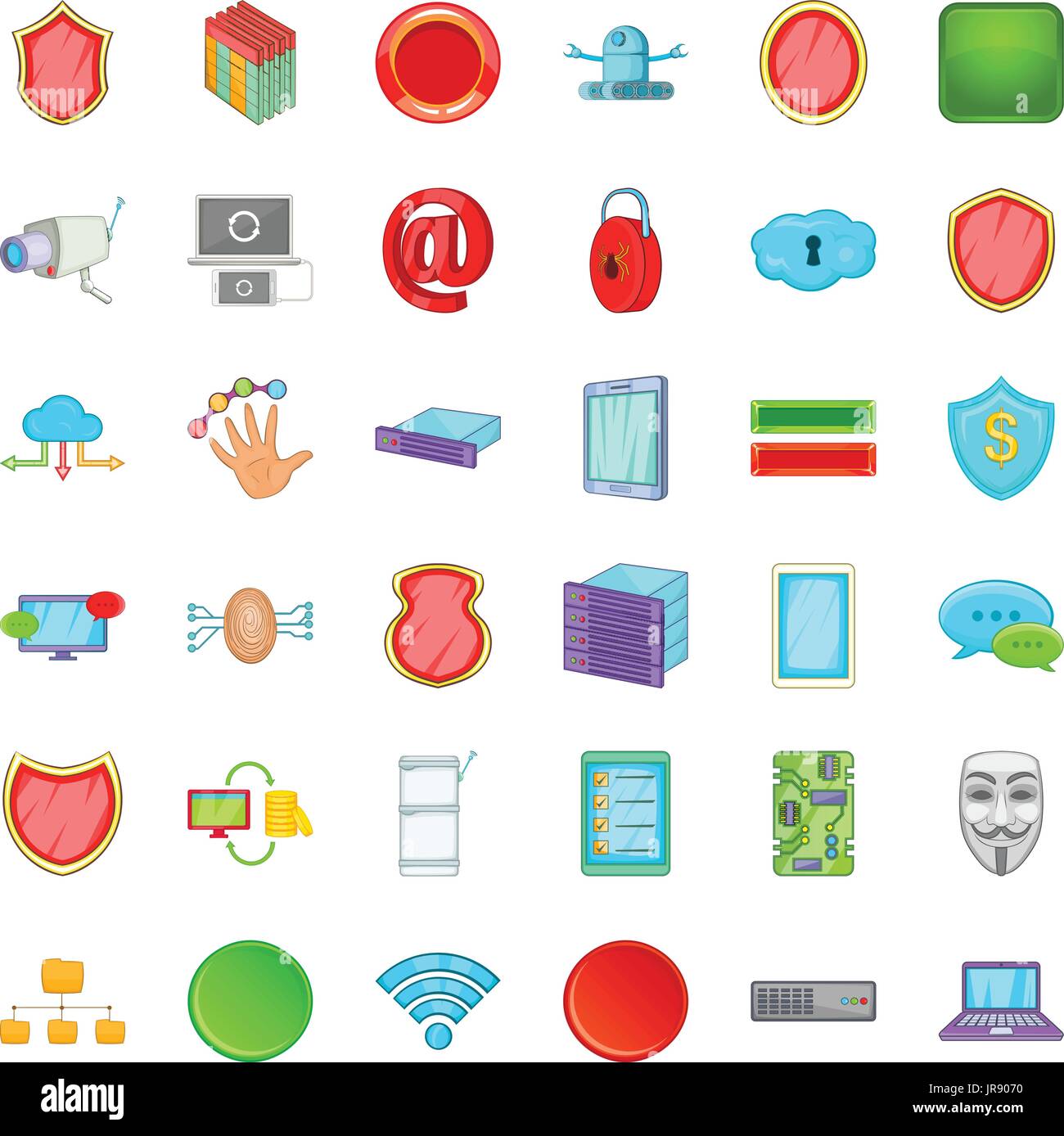 Internet crime icons set, cartoon style Stock Vector Image & Art - Alamy