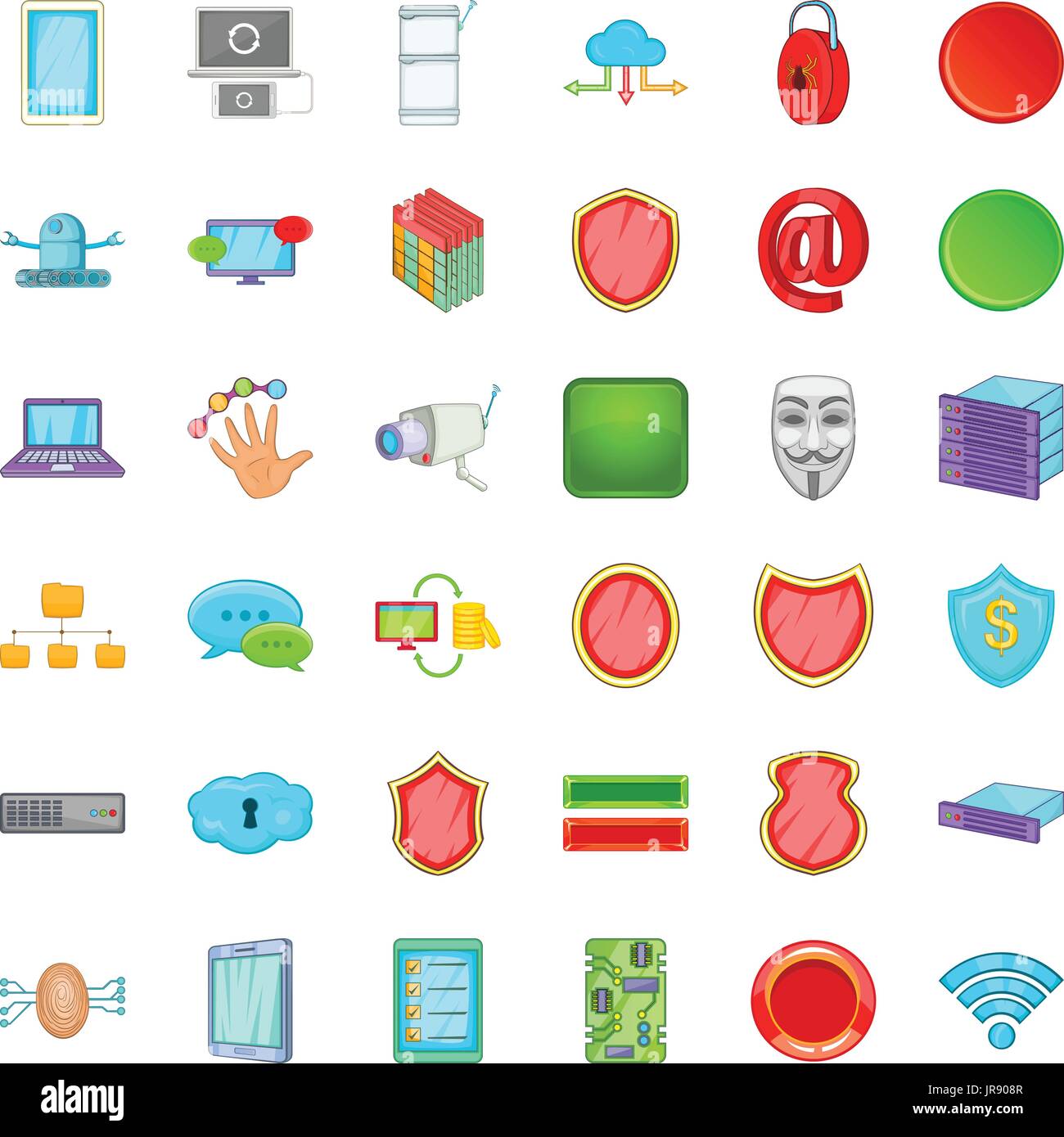 Computer database icons set, cartoon style Stock Vector Image & Art - Alamy