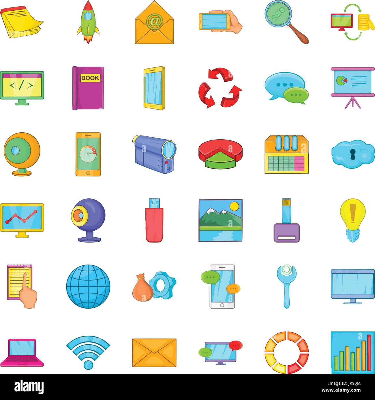 File database icons set, cartoon style Stock Vector Image & Art - Alamy