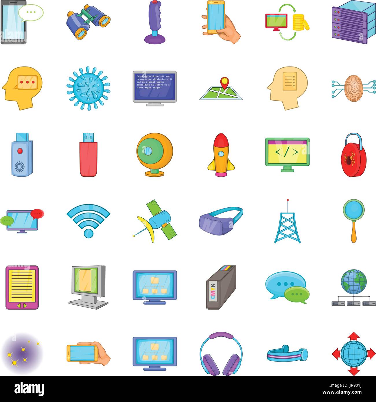 Information cloud icons set, cartoon style Stock Vector Image & Art - Alamy