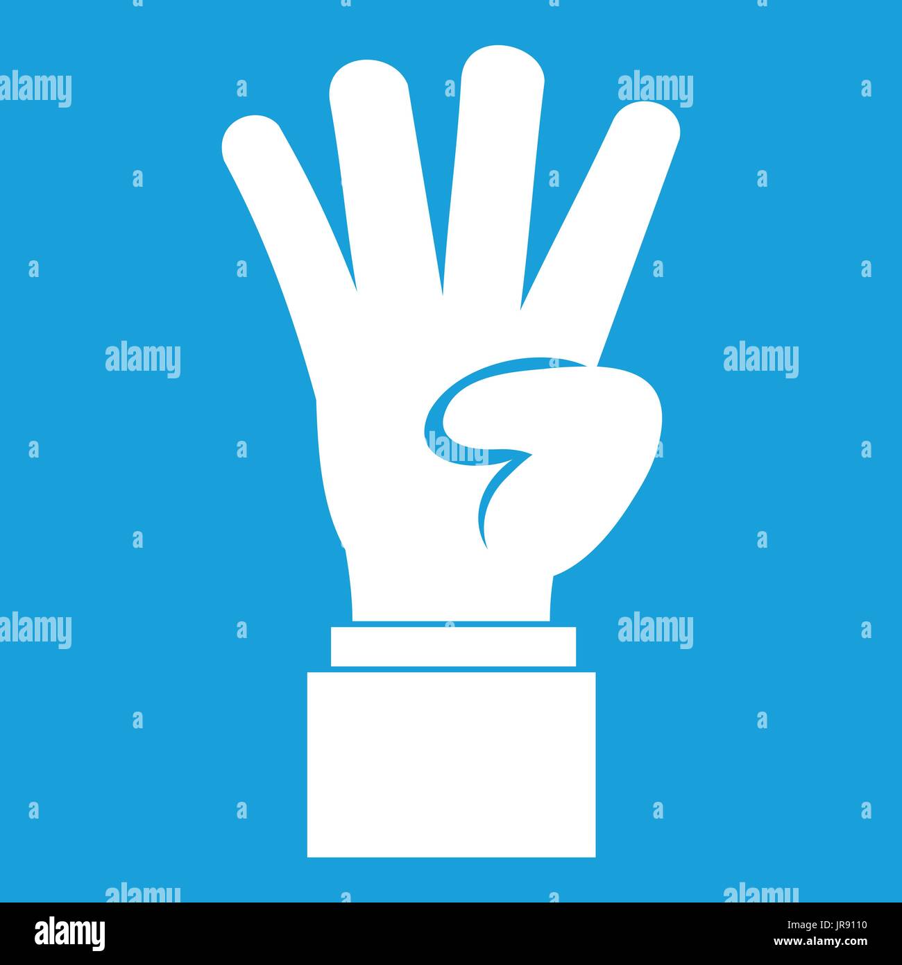 Hand showing number four icon white Stock Vector Image & Art - Alamy