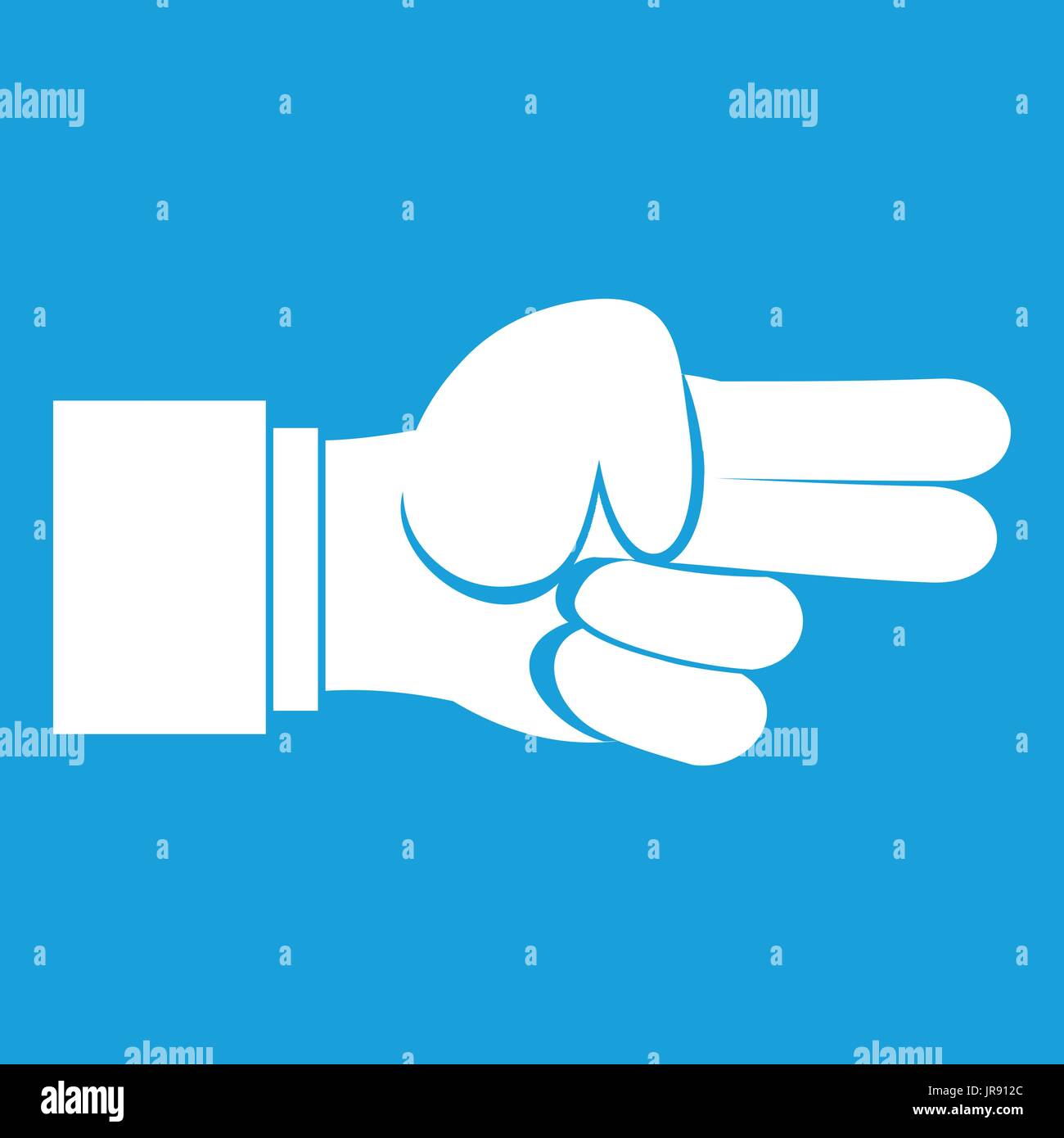 Hand showing two fingers icon white Stock Vector Image & Art - Alamy