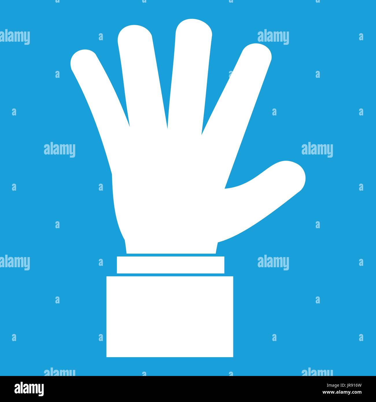 Hand showing five fingers icon white Stock Vector Image & Art - Alamy