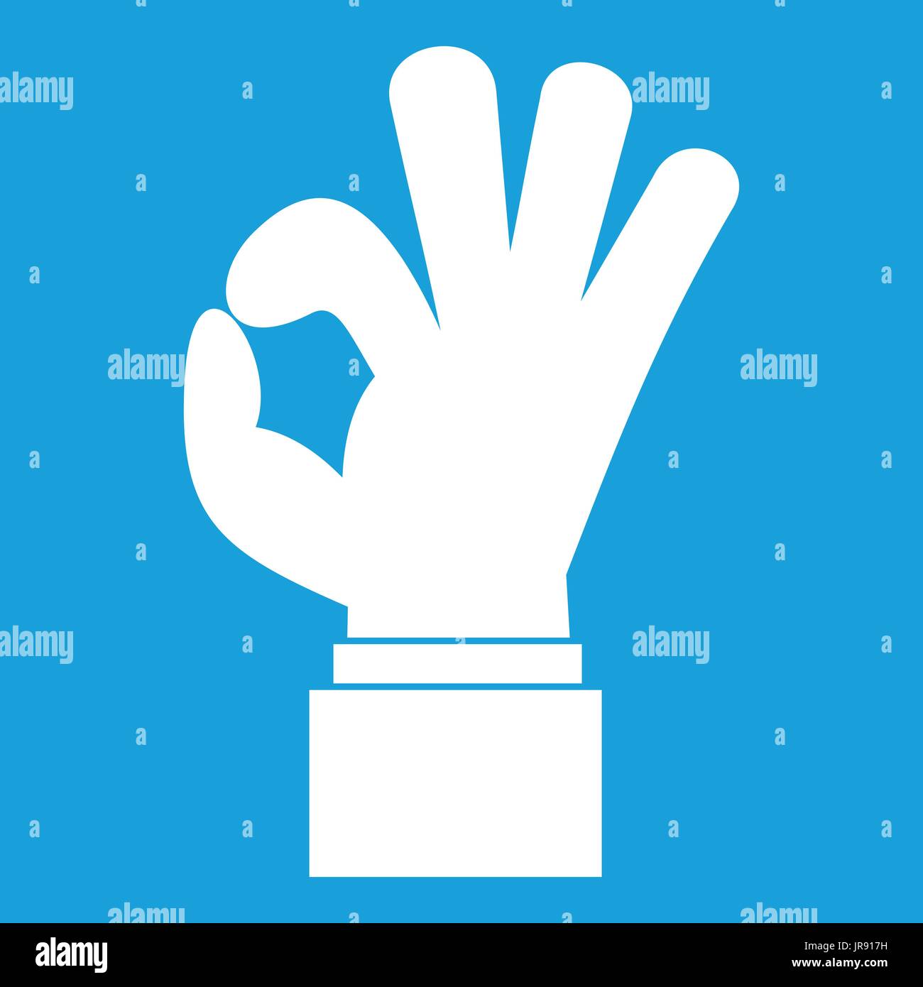 Ok gesture icon white Stock Vector Image & Art - Alamy