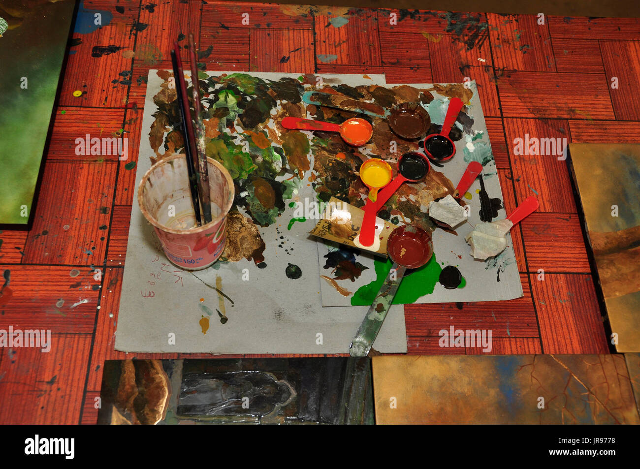 A spectrum of colours ready paint a masterpiece here in a craft ...