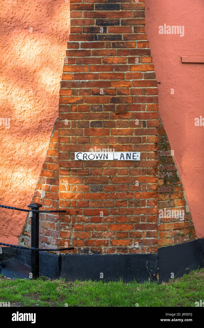 Street sign Crown Lane, Orford, Suffolk, England Stock Photo - Alamy