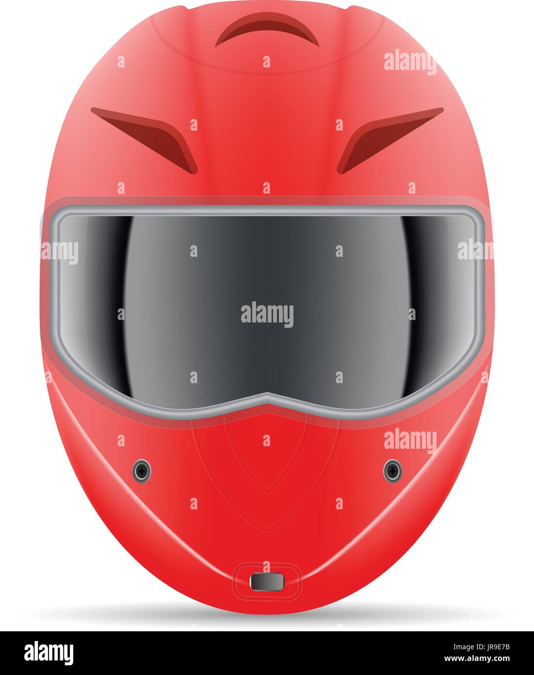 Red Motorcycle Helmet. Front View Isolated On A White Background ...