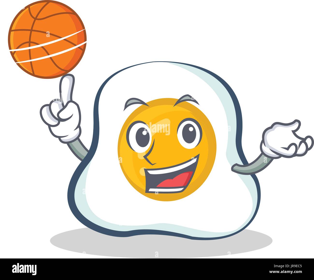 Playing basketball fried egg character cartoon Stock Vector Image & Art ...