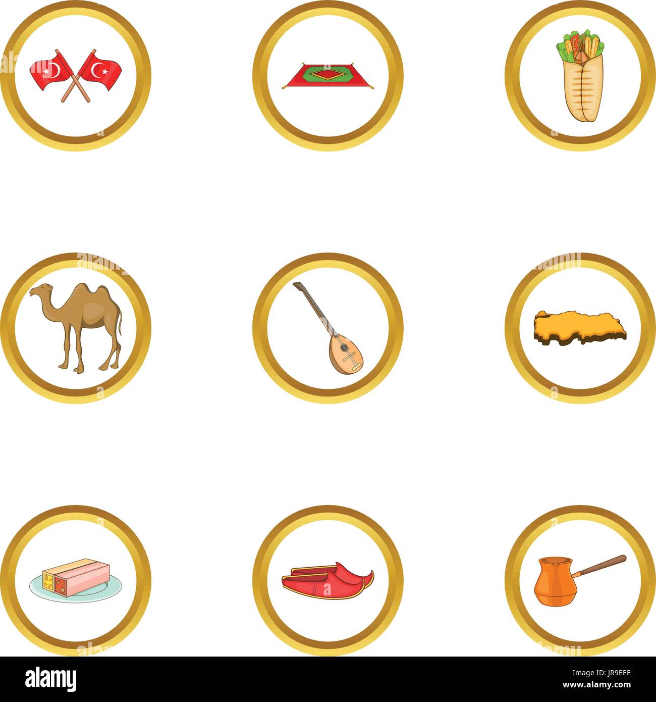 Istanbul culture icons set, cartoon style Stock Vector Image & Art - Alamy