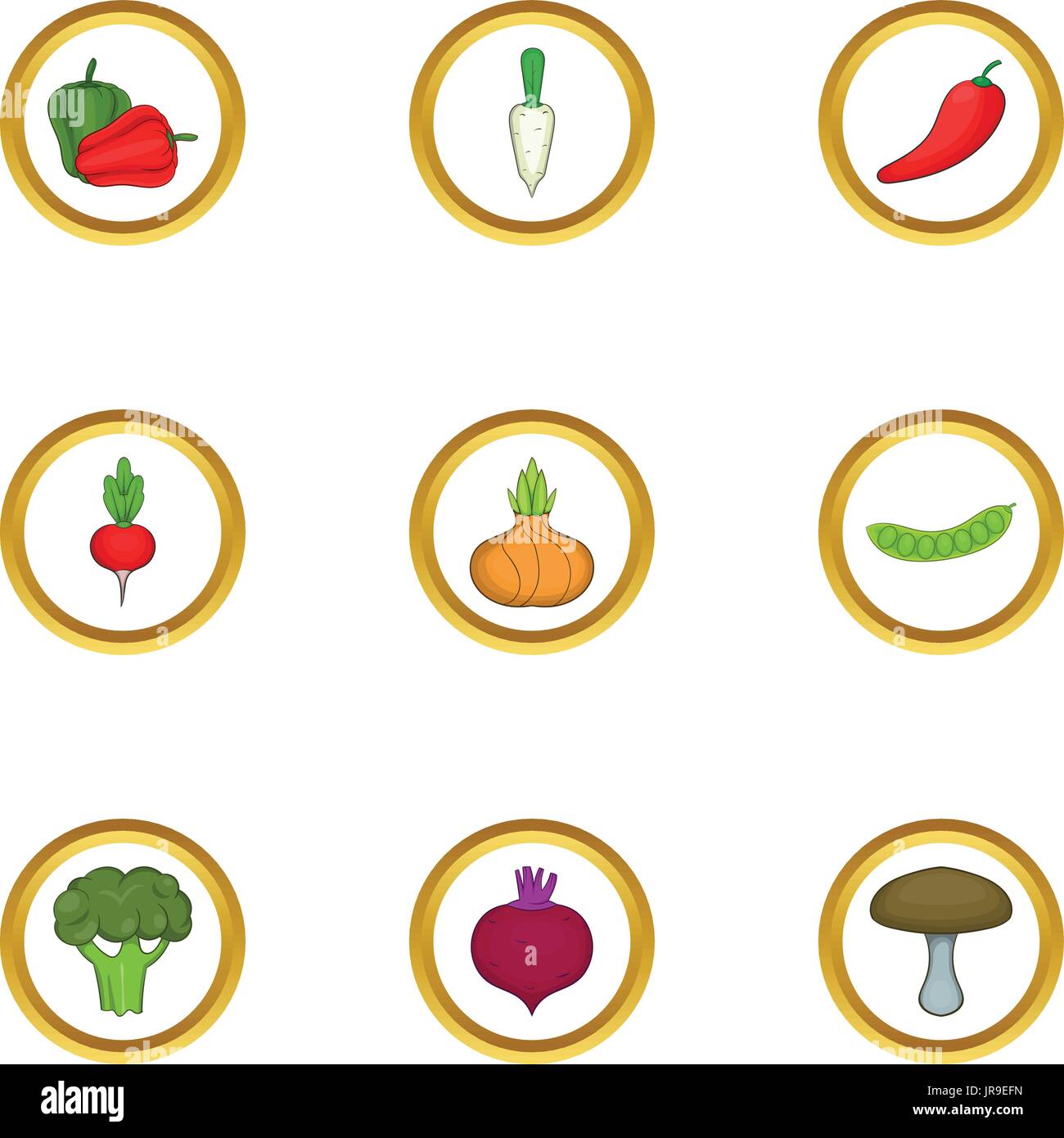 Vegetables from the garden icons set Stock Vector Image & Art - Alamy