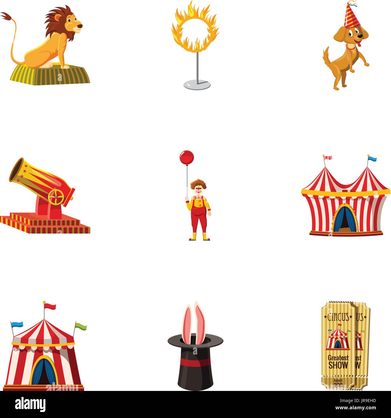 Circus equipment icons set, cartoon style Stock Vector Image & Art - Alamy