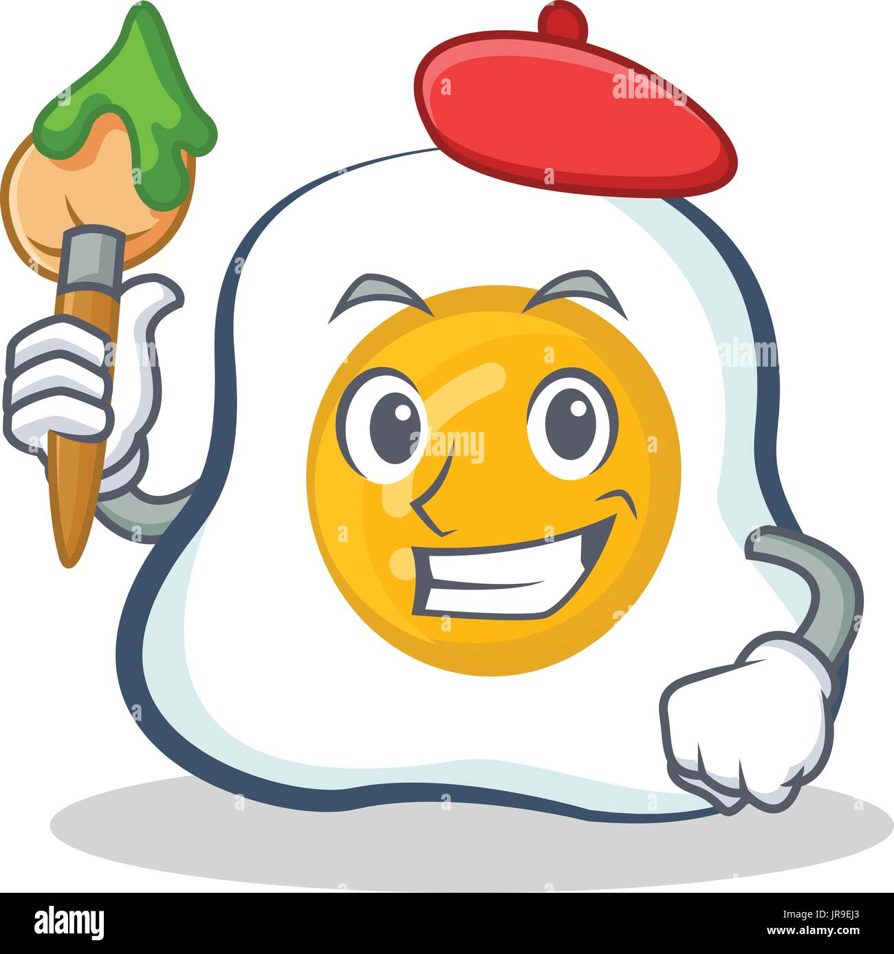 Artist fried egg character cartoon Stock Vector Image & Art - Alamy