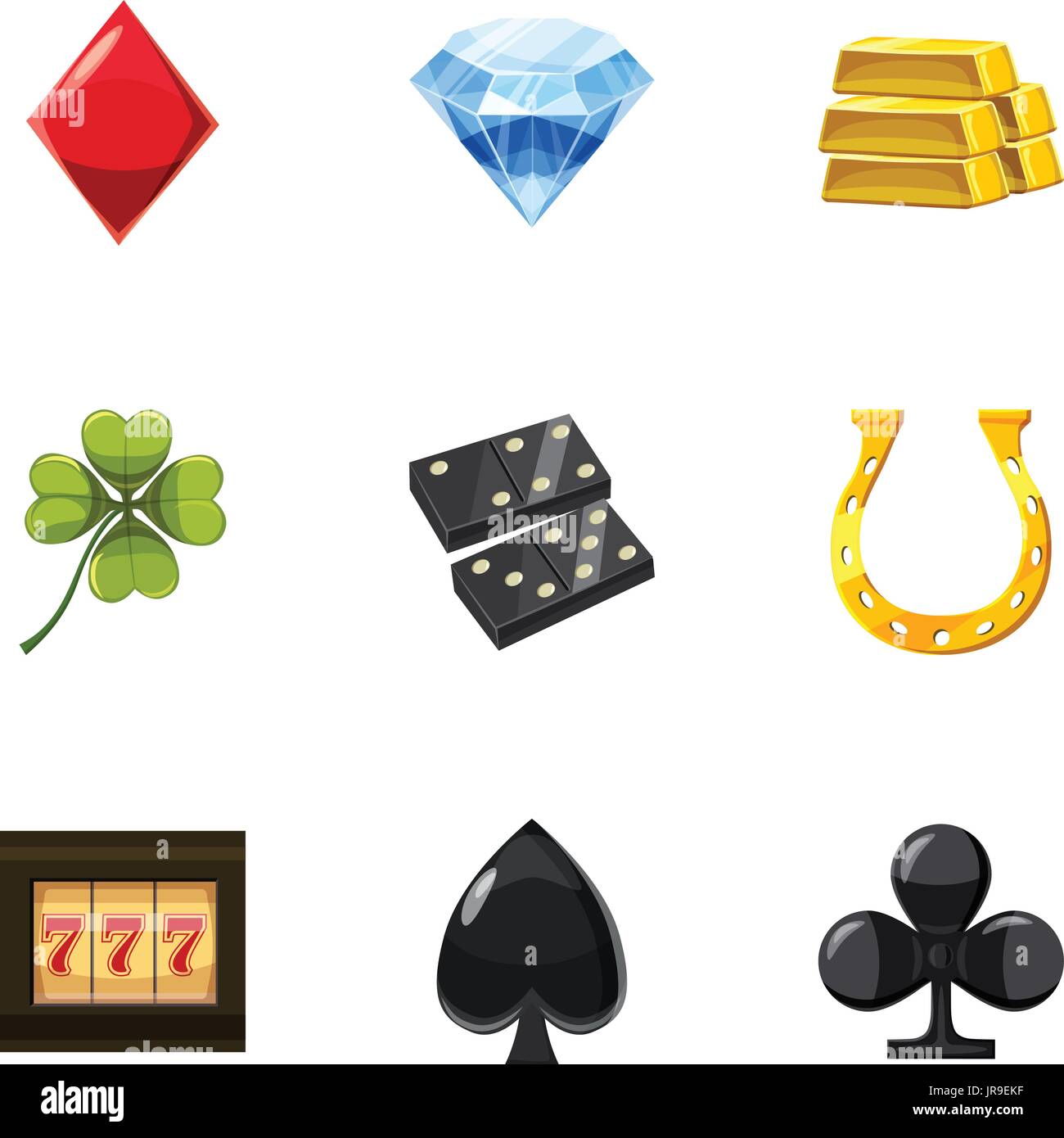 Gaming luck icons set, cartoon style Stock Vector Image & Art - Alamy