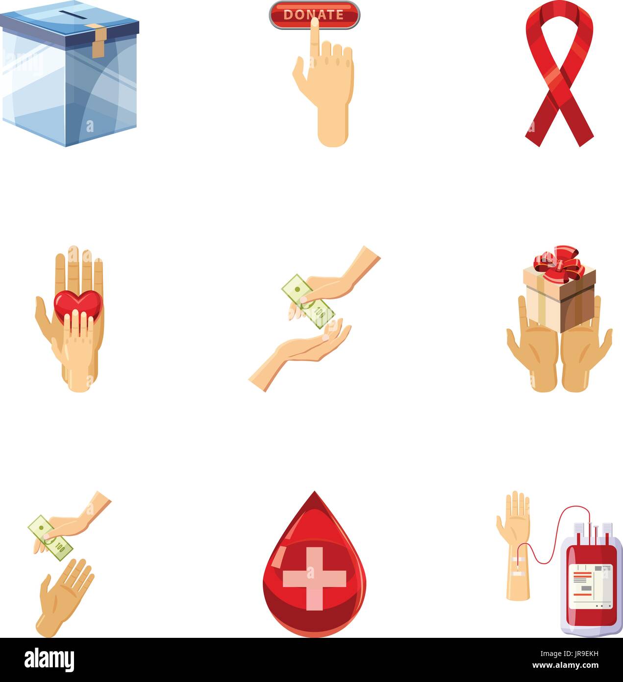 Donor donation icons set, cartoon style Stock Vector Image & Art - Alamy