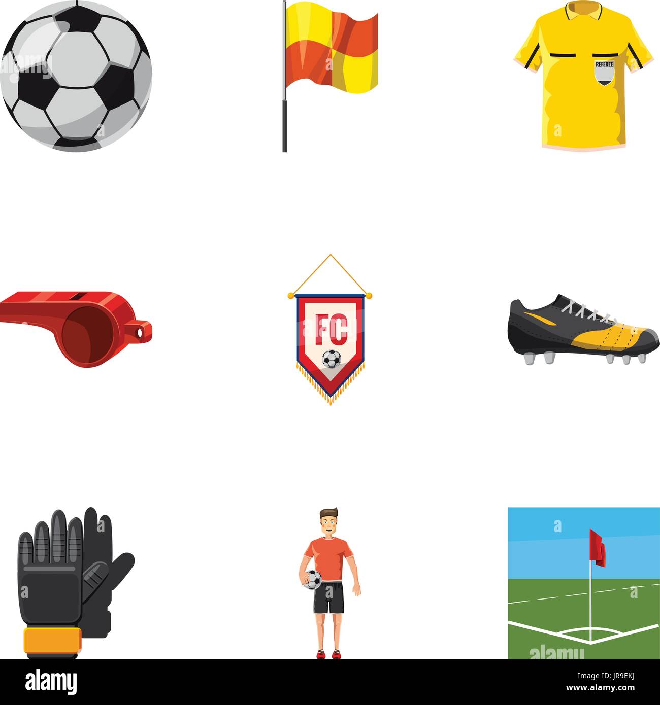 Football game icons set, cartoon style Stock Vector Image & Art - Alamy