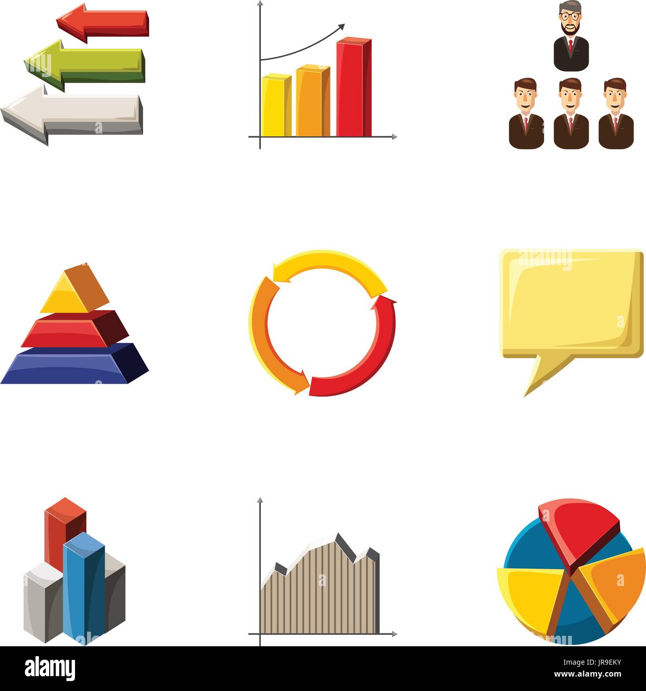 Trendy infographic icons set, cartoon style Stock Vector Image & Art ...
