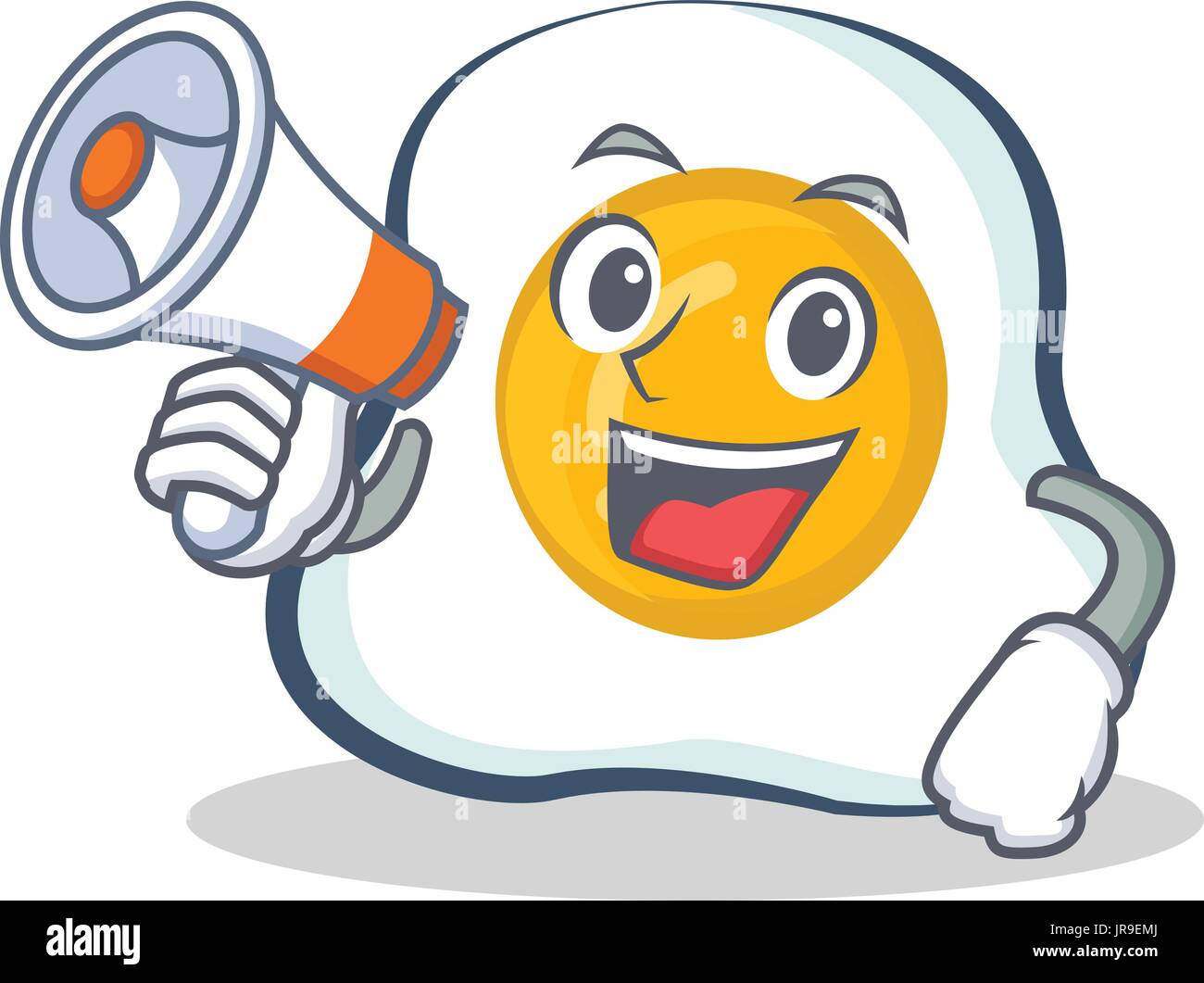 fried egg character cartoon with megaphone Stock Vector Image & Art - Alamy