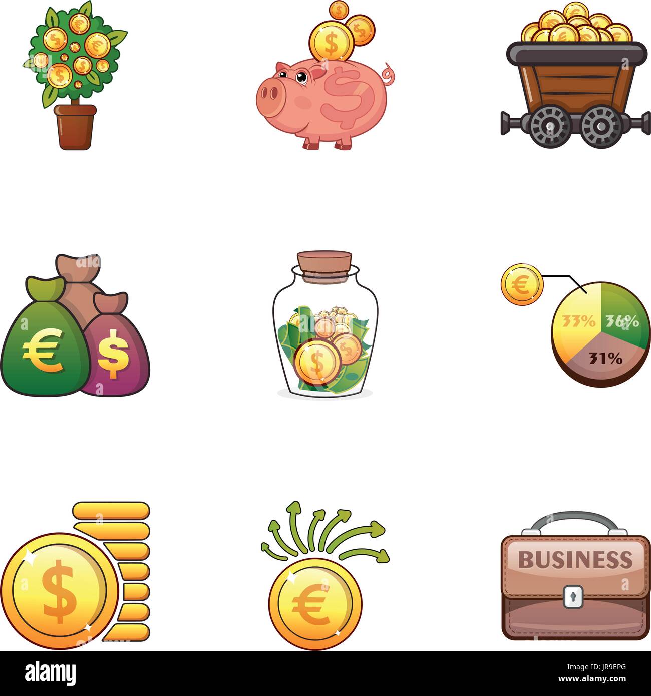 Business icons set, cartoon style Stock Vector Image & Art - Alamy