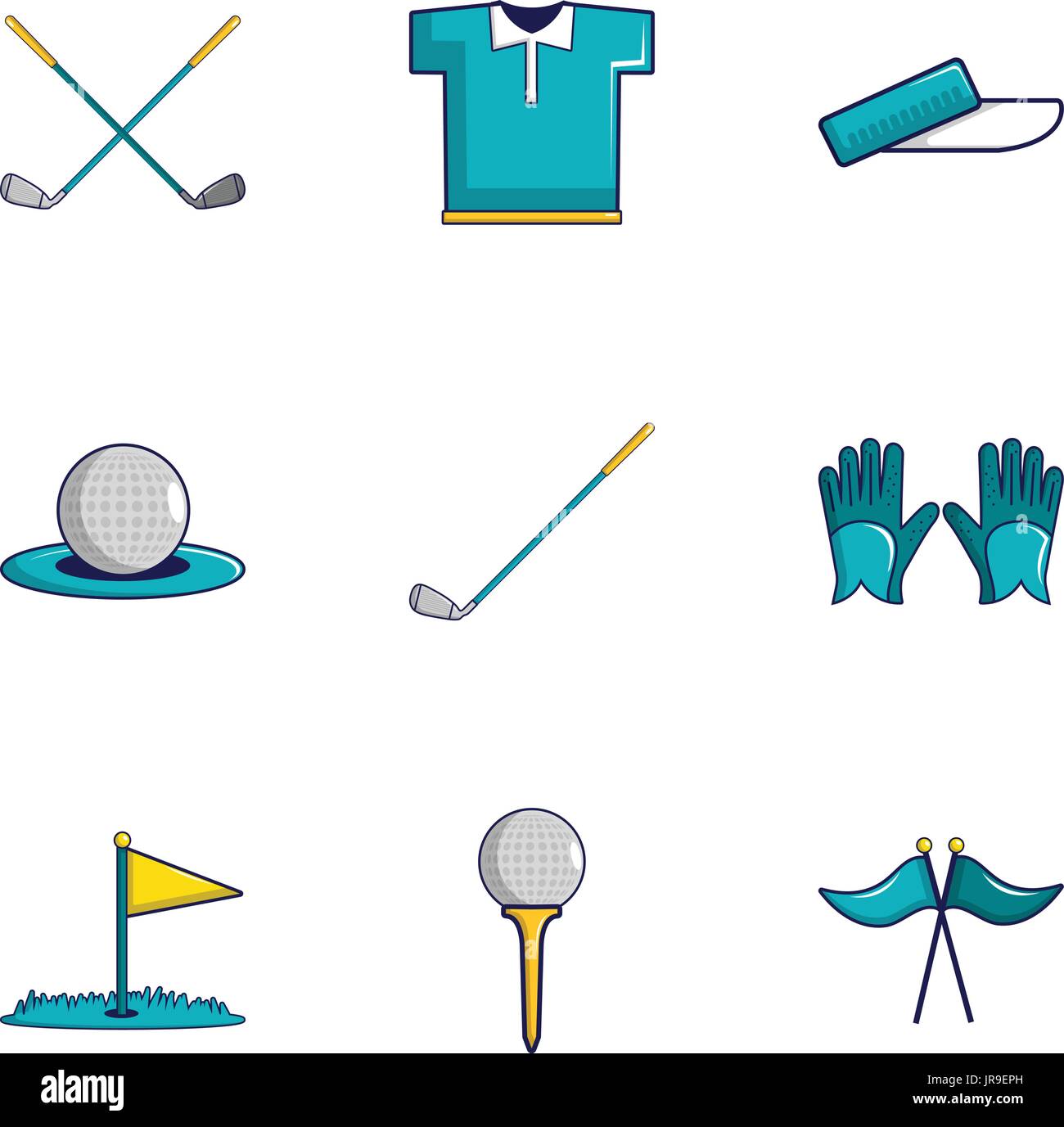 Golf equipment icons set, cartoon style Stock Vector Image & Art - Alamy