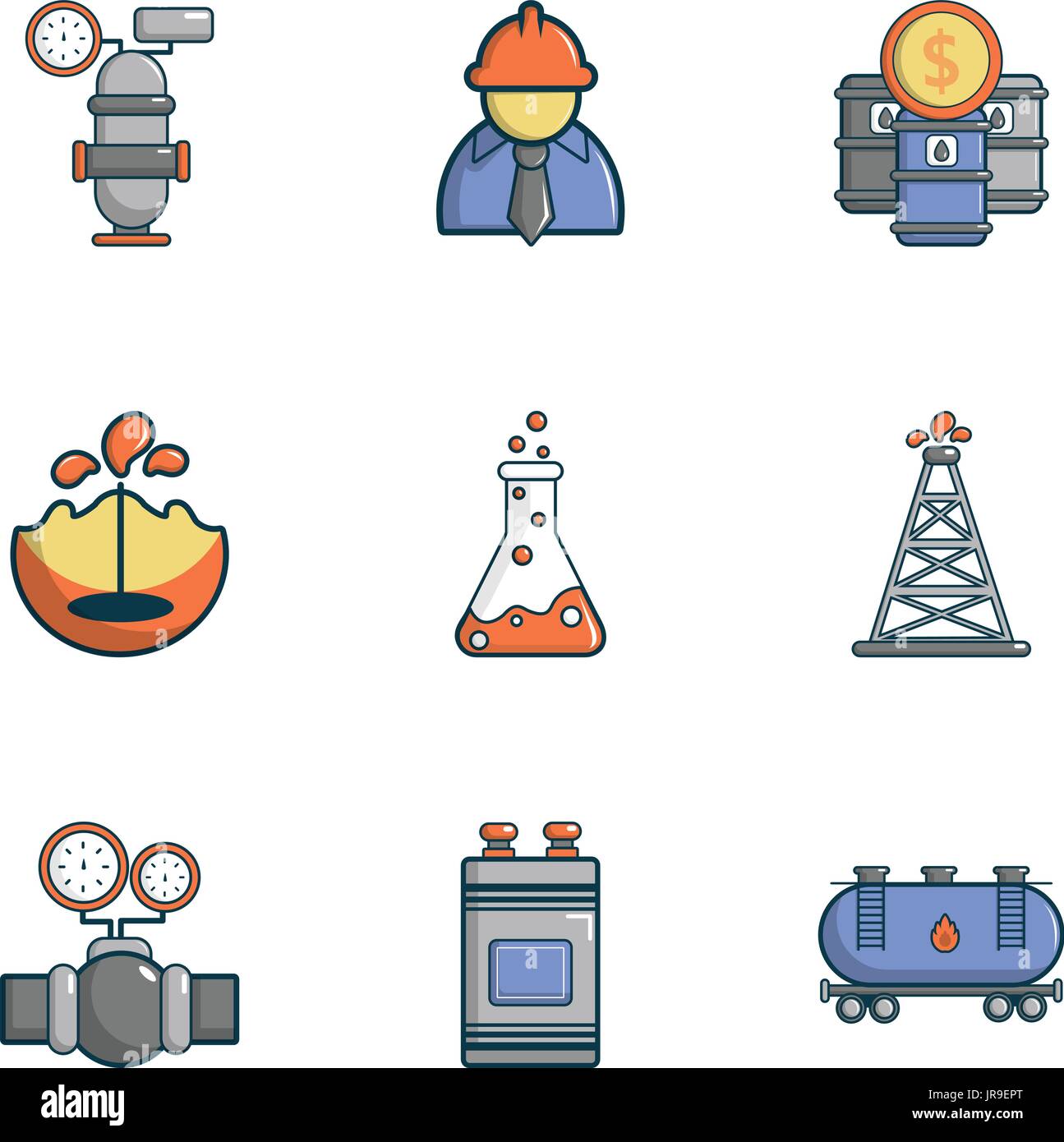 Industry icons set, cartoon style Stock Vector Image & Art - Alamy