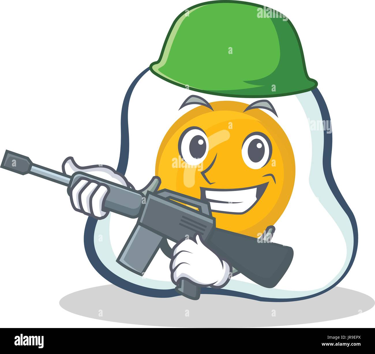Army fried egg character cartoon Stock Vector Image & Art - Alamy