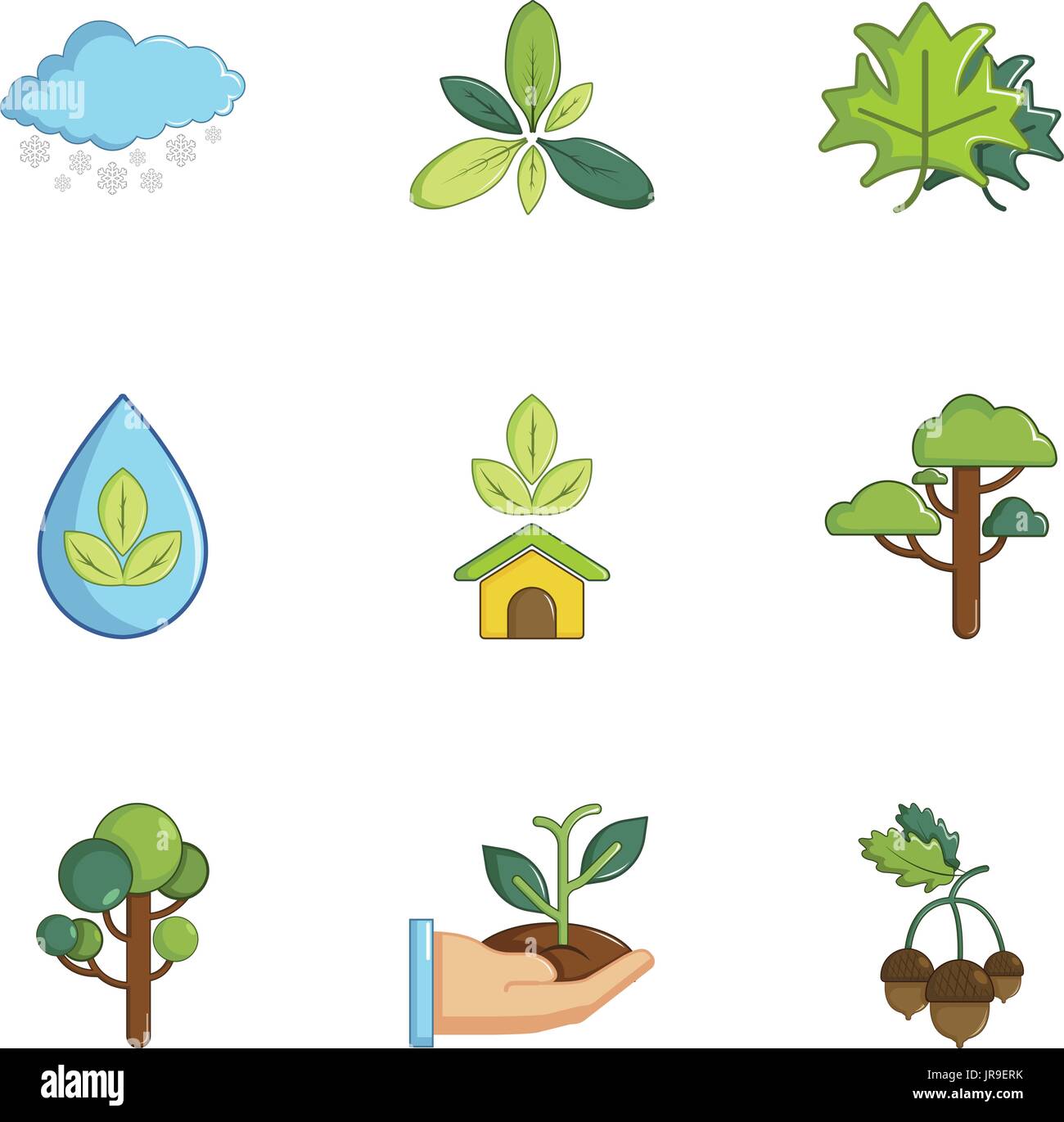 Environment protection icons set, cartoon style Stock Vector Image ...