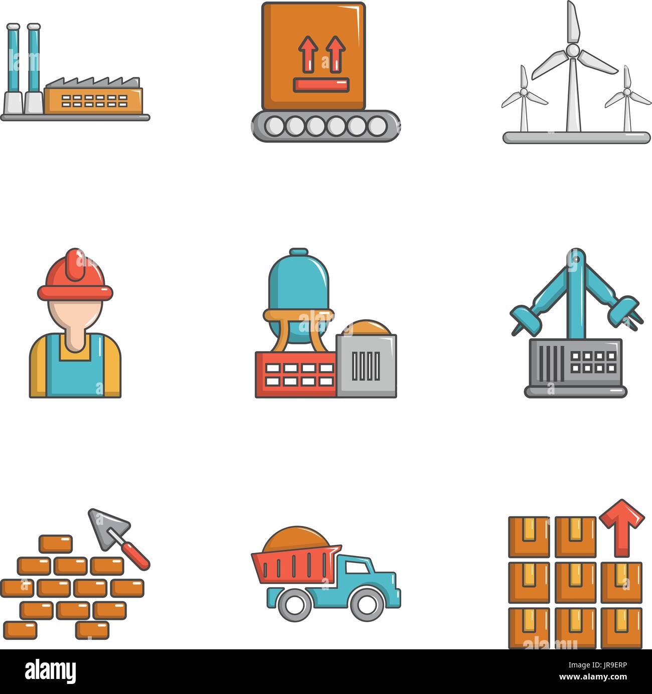 Build industry icons set, cartoon style Stock Vector Image & Art - Alamy