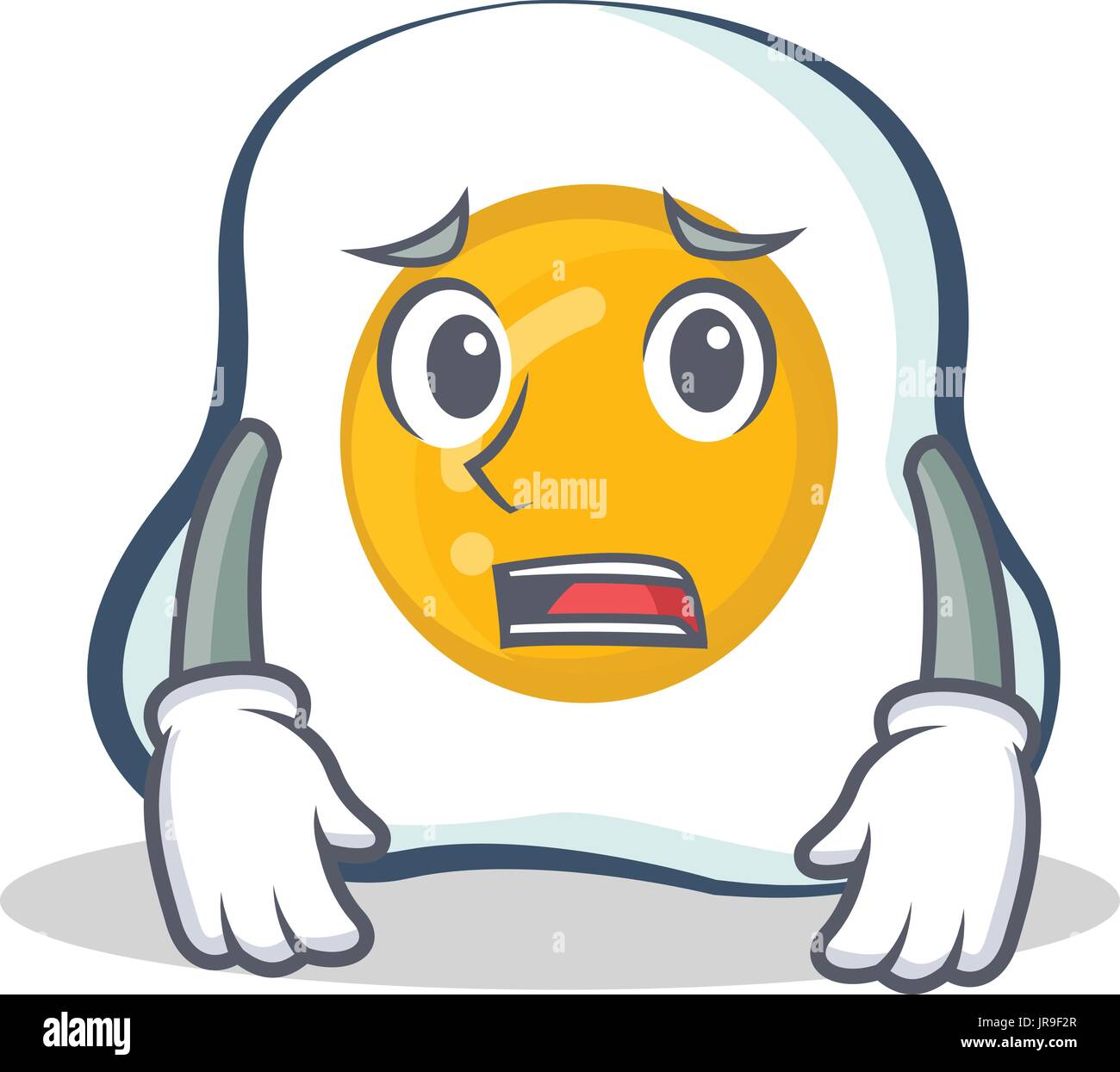 Afraid fried egg character cartoon Stock Vector Image & Art - Alamy