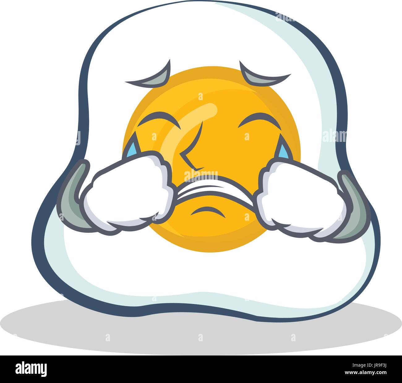 Crying fried egg character cartoon Stock Vector Image & Art - Alamy