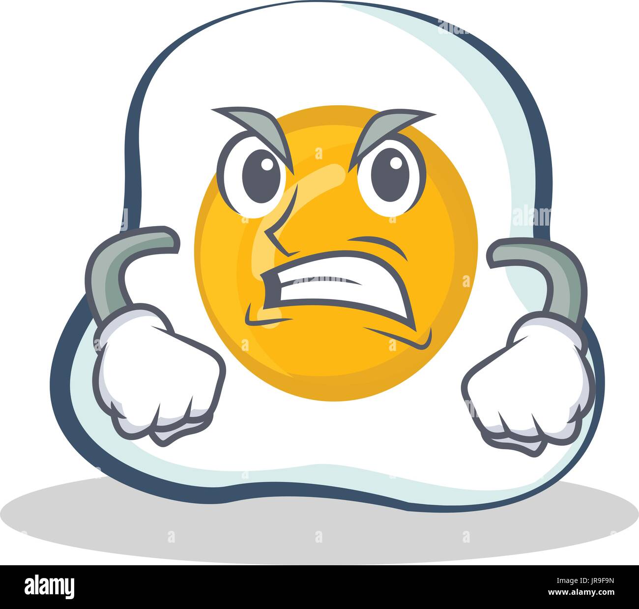Angry fried egg character cartoon Stock Vector Image & Art - Alamy