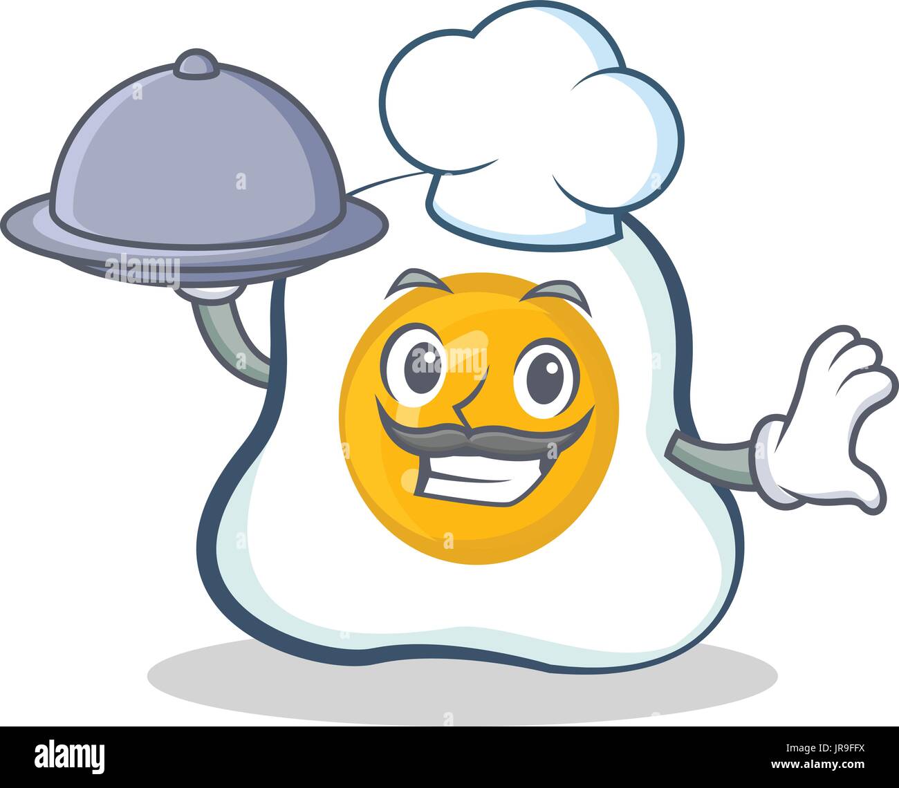 Chef fried egg character cartoon with food Stock Vector Image & Art - Alamy