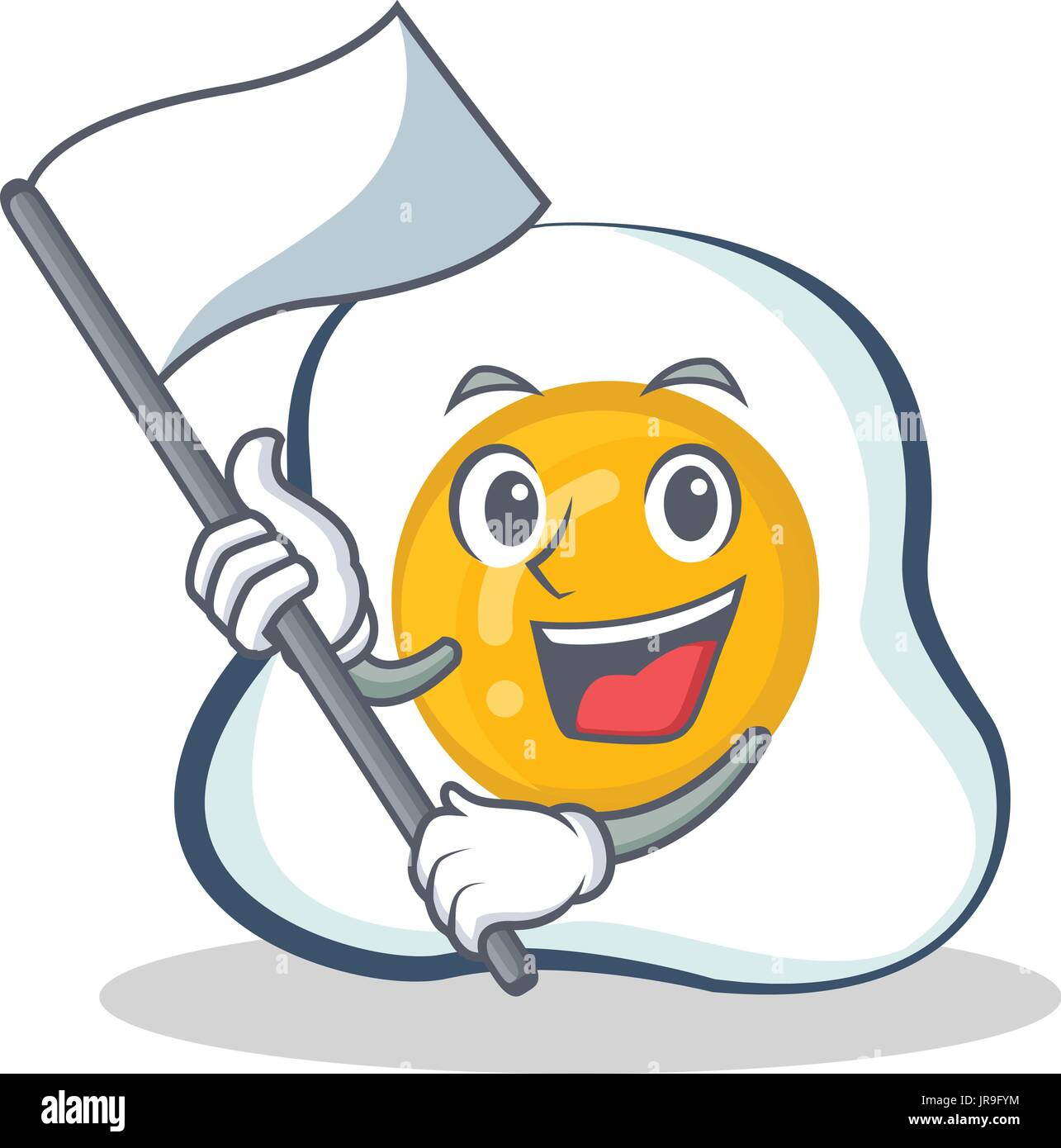 fried egg character cartoon with flag Stock Vector Image & Art - Alamy