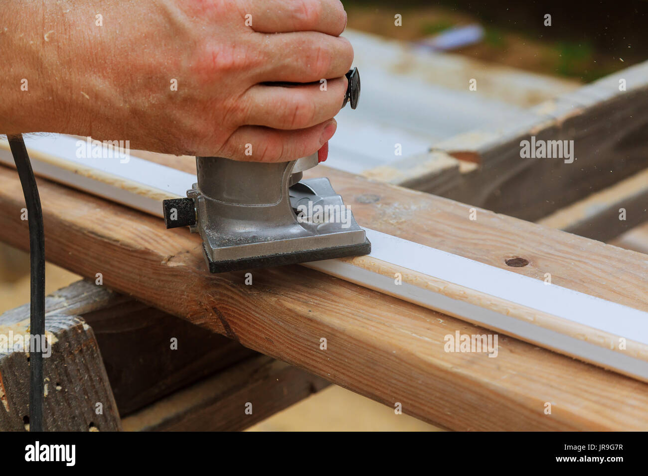 Carpenter milled wood upper hand electric router wood Router base plate ...