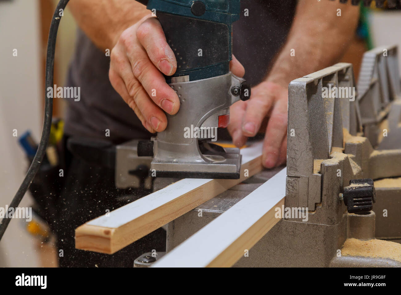 Carpenter milled wood upper hand electric router wood Router base plate ...