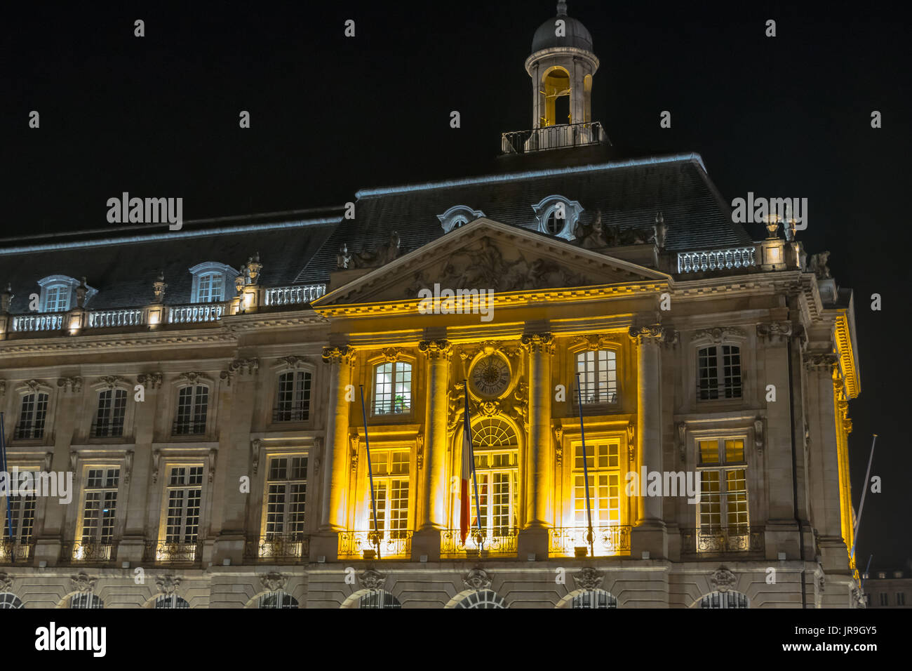 BORDEAUX, FRANCE - NOVEMBER 10, 2015: Place de la Bourse building at ...