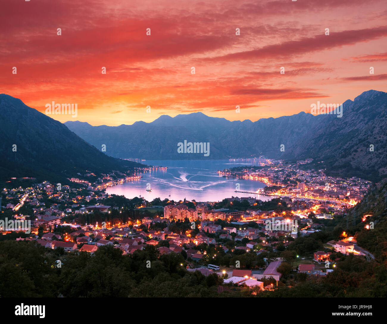 Kotor montenegro bay sunset hi-res stock photography and images - Alamy