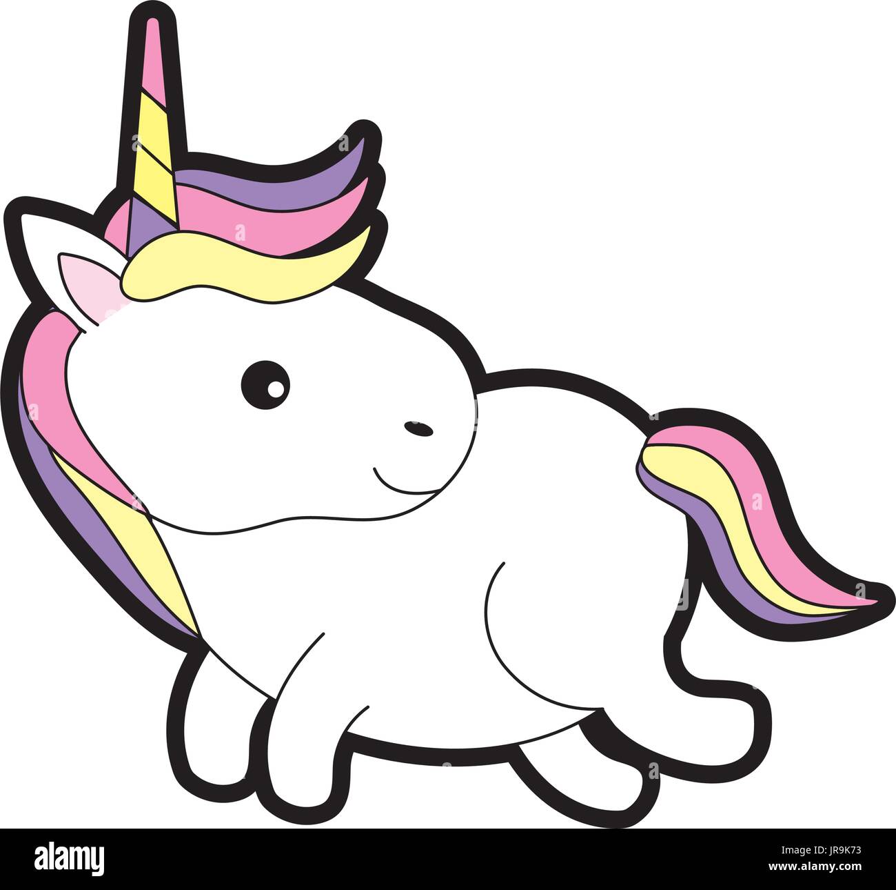 nice unicorn with horn and hairstyle design Stock Vector Image & Art ...