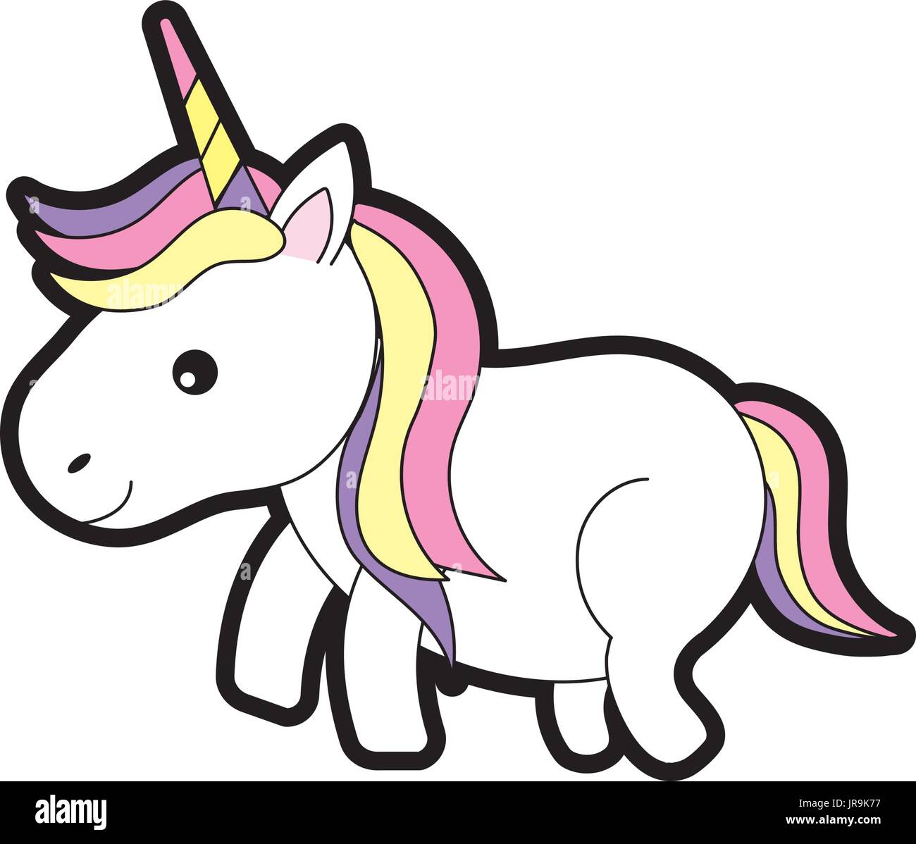 nice unicorn with horn and hairstyle design Stock Vector Image & Art ...