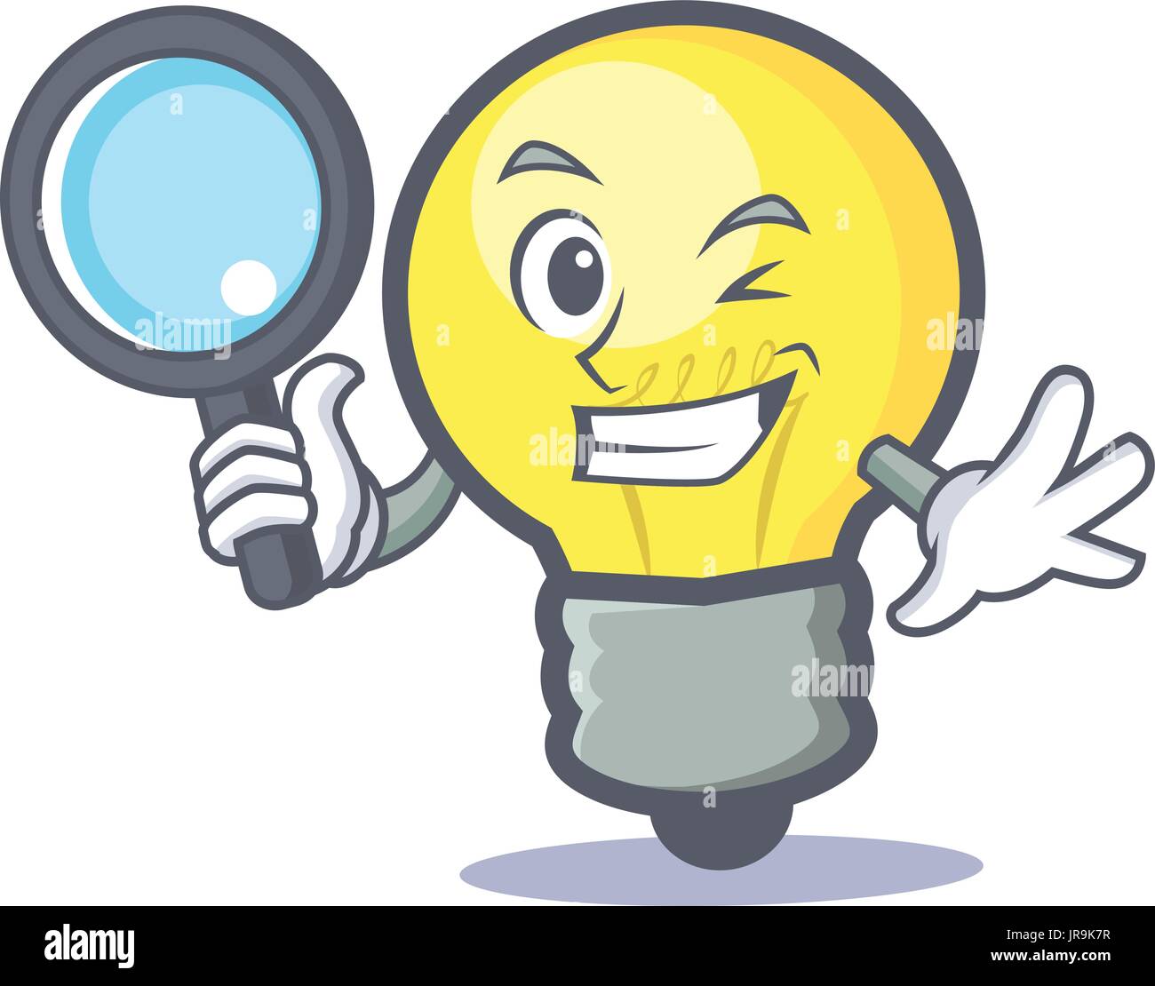 Detective light bulb character cartoon Stock Vector Image & Art - Alamy
