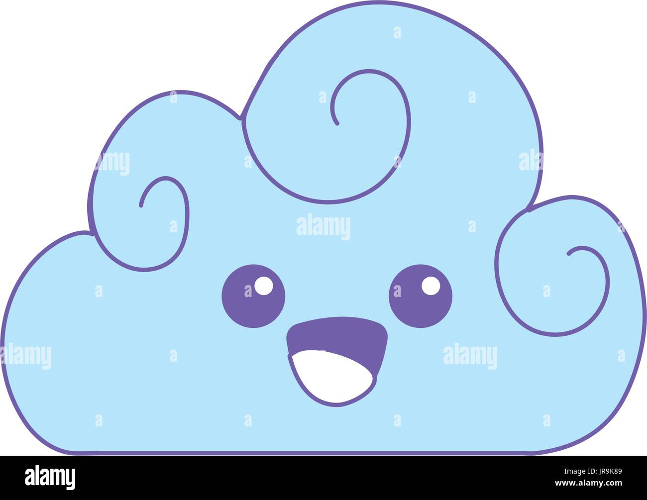 kawaii cute happy cloud weather Stock Vector Image & Art - Alamy