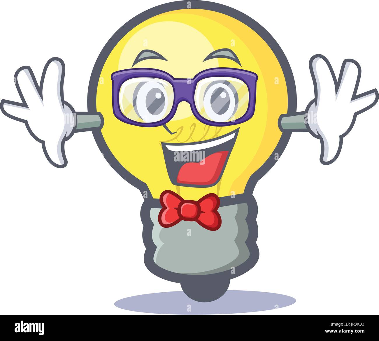 Geek light bulb character cartoon Stock Vector Image & Art - Alamy
