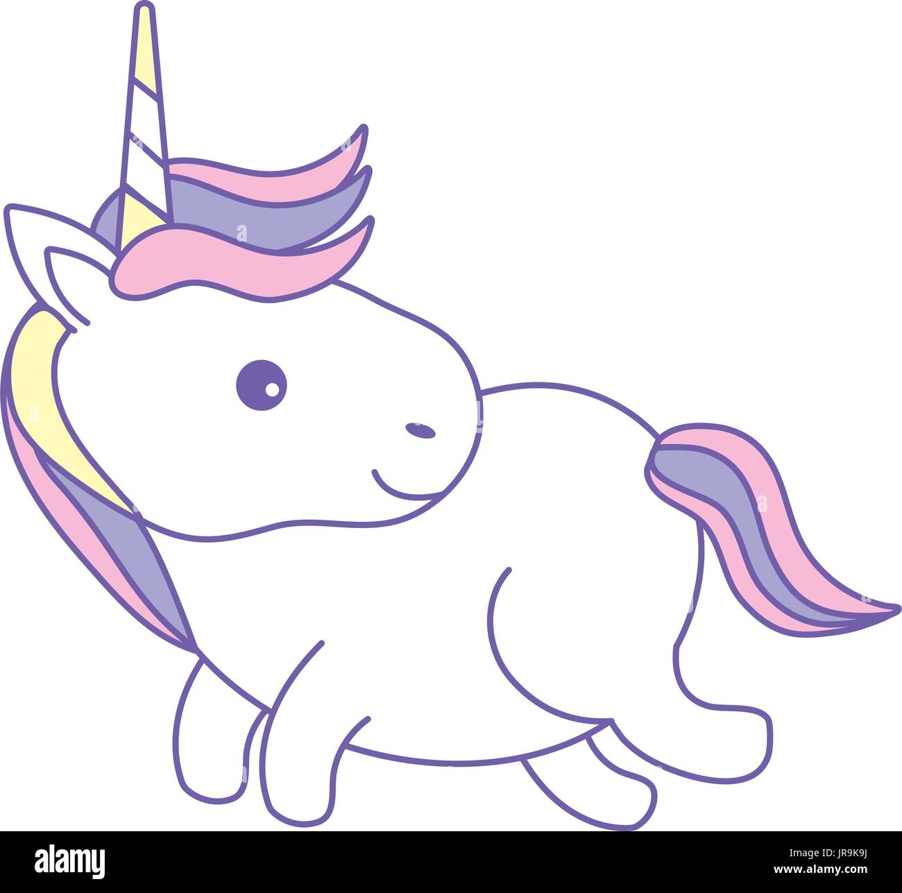nice unicorn with horn and hairstyle design Stock Vector Image & Art ...