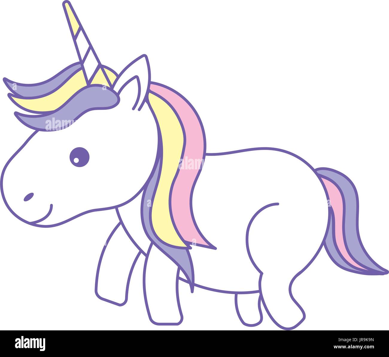 nice unicorn with horn and hairstyle design Stock Vector Image & Art ...