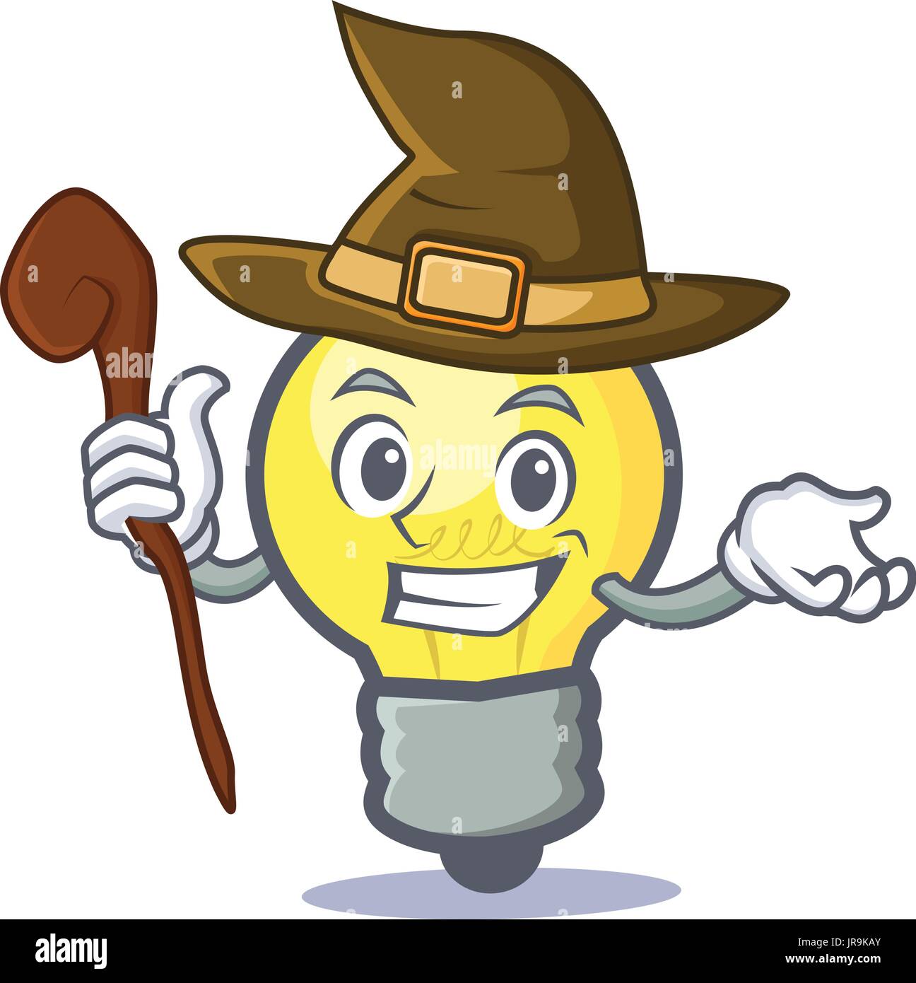Witch light bulb character cartoon Stock Vector Image & Art - Alamy