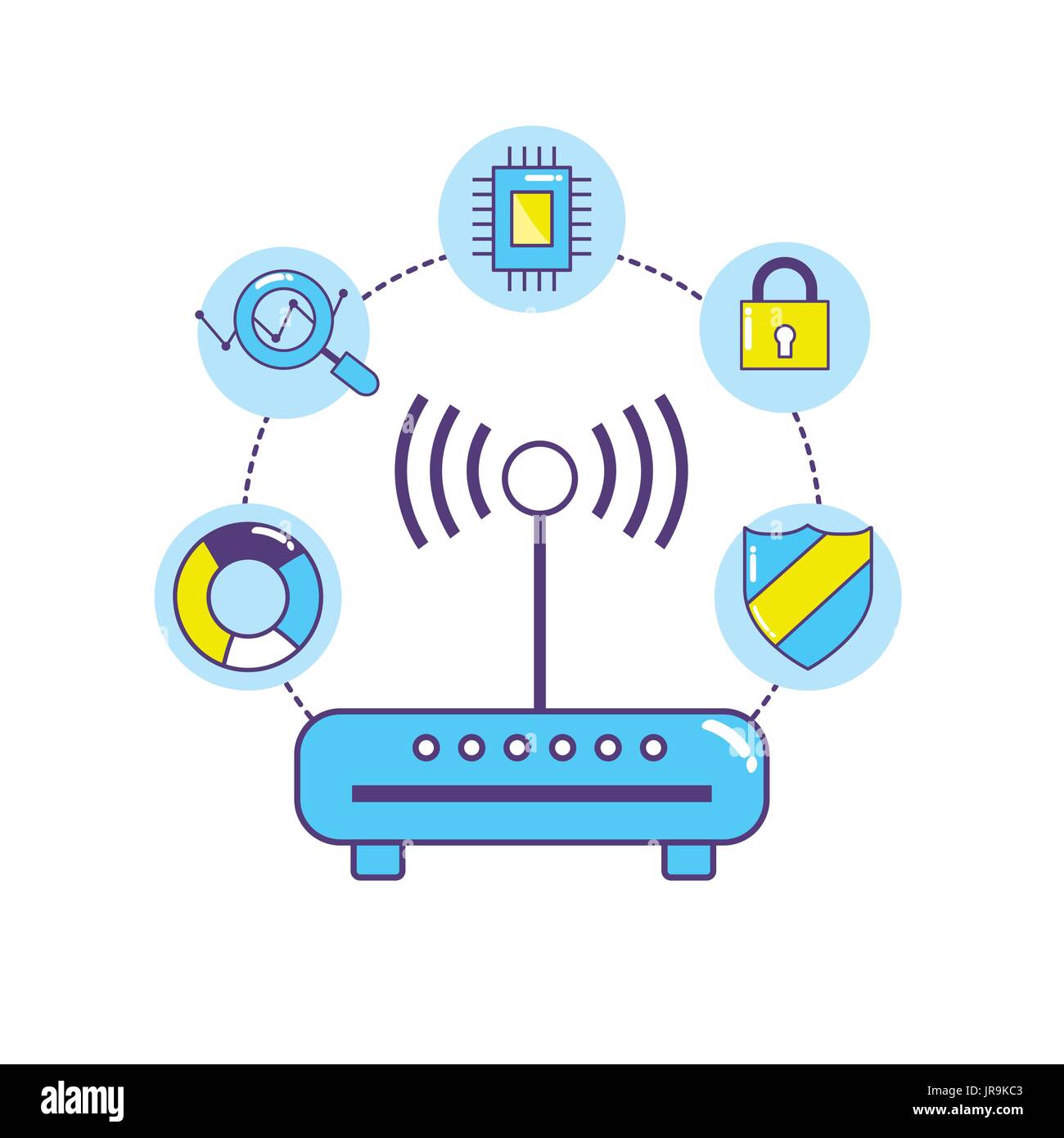 wifi router technology data center connection Stock Vector Image & Art ...